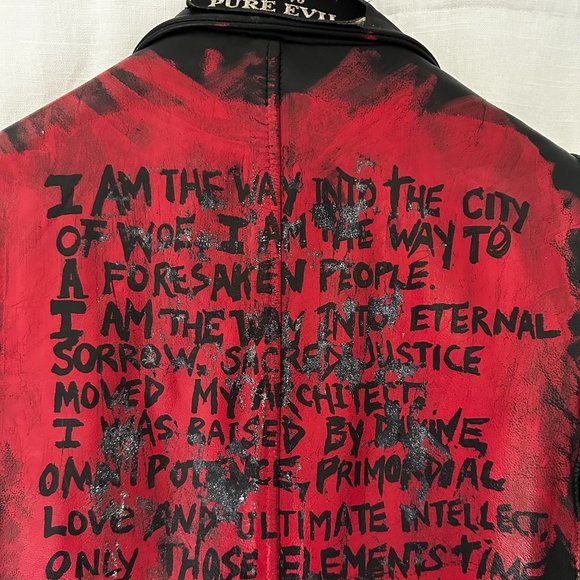 Jackets & Coats | Vintage Hand Painted Punk Rock Leather Moto Jacket ...